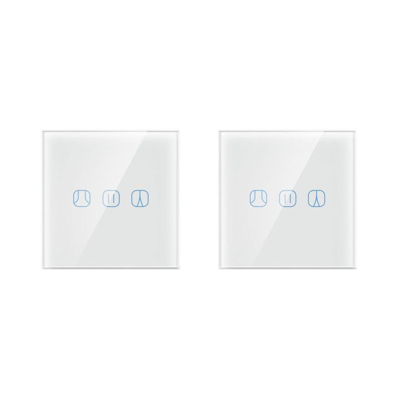 2 Gang WiFi RF Smart Switch 50Hz Remote Control Touch Curtain Roller ...